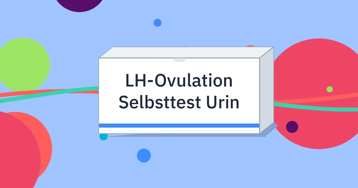 Symbolbild: Packung mit der Aufschrift LH-Ovulation Selbsttest Urin (PZN 18795253) – Verfügbarkeit und Bezug in Apotheken in Frankfurt am Main