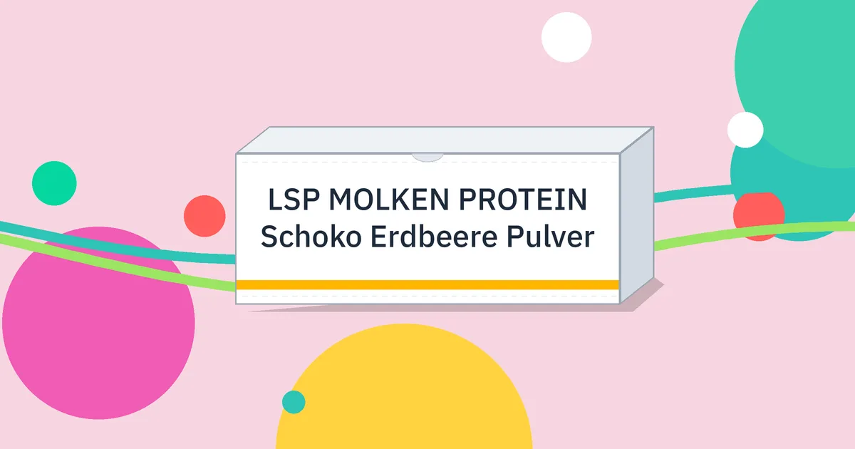 Symbolbild: Packung mit der Aufschrift LSP MOLKEN PROTEIN Schoko Erdbeere Pulver (PZN 09724998) – Verfügbarkeit und Bezug in Apotheken in Frankfurt am Main