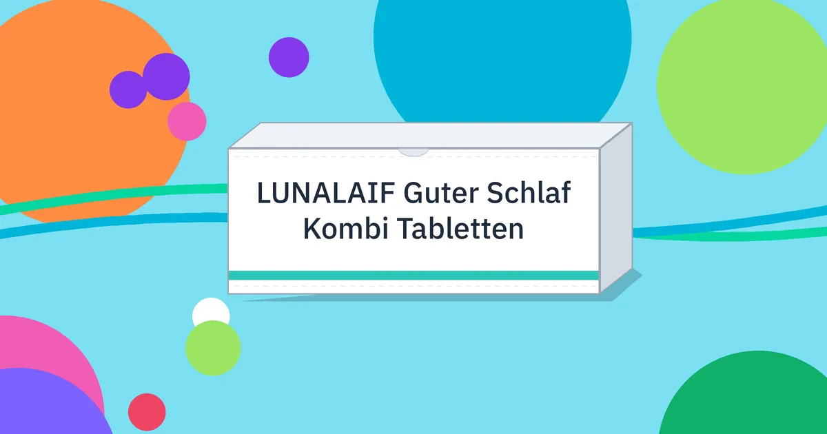 Symbolbild: Packung mit der Aufschrift LUNALAIF Guter Schlaf Kombi Tabletten (PZN 17987602) – Verfügbarkeit und Bezug in Apotheken in Frankfurt am Main
