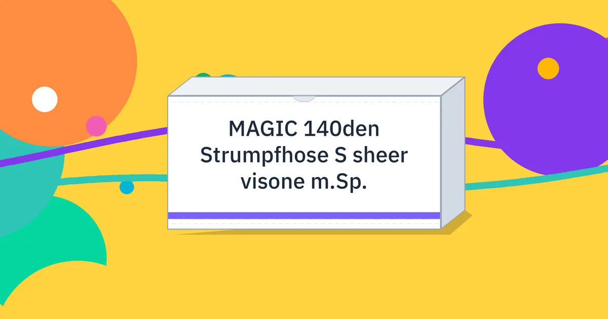 Symbolbild: Packung mit der Aufschrift MAGIC 140den Strumpfhose S sheer visone m.Sp. (PZN 16182078) – Verfügbarkeit und Bezug in Apotheken in Frankfurt am Main