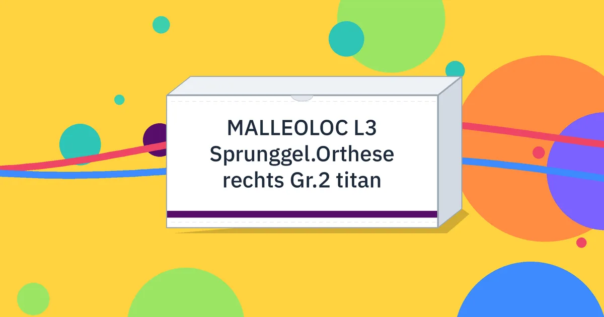Symbolbild: Packung mit der Aufschrift MALLEOLOC L3 Sprunggel.Orthese rechts Gr.2 titan (PZN 14002244) – Verfügbarkeit und Bezug in Apotheken in Frankfurt am Main