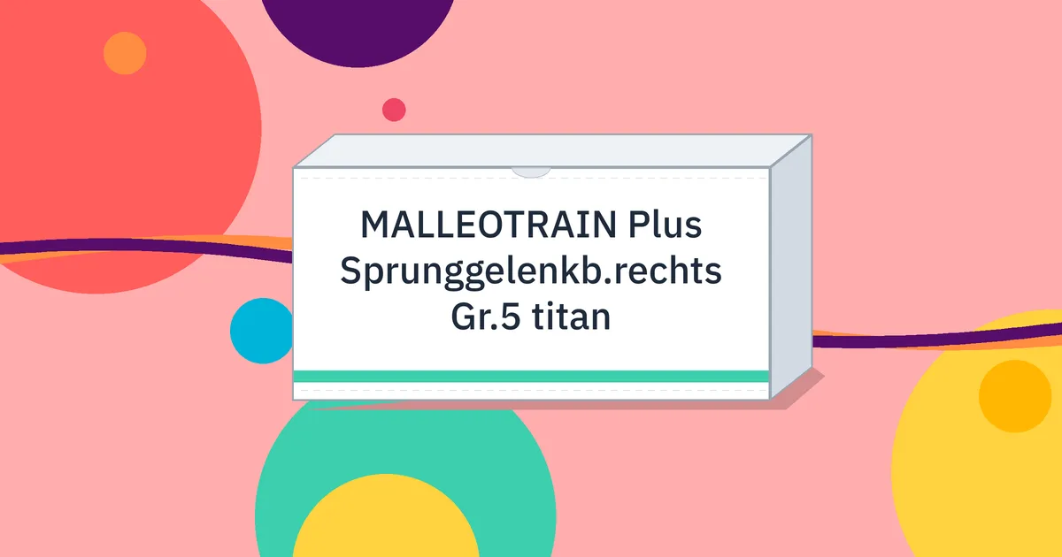 Symbolbild: Packung mit der Aufschrift MALLEOTRAIN Plus Sprunggelenkb.rechts Gr.5 titan (PZN 06909007) – Verfügbarkeit und Bezug in Apotheken in Frankfurt am Main