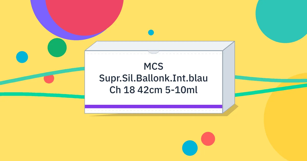 Symbolbild: Packung mit der Aufschrift MCS Supr.Sil.Ballonk.Int.blau Ch 18 42cm 5-10ml (PZN 04803204) – Verfügbarkeit und Bezug in Apotheken in Frankfurt am Main