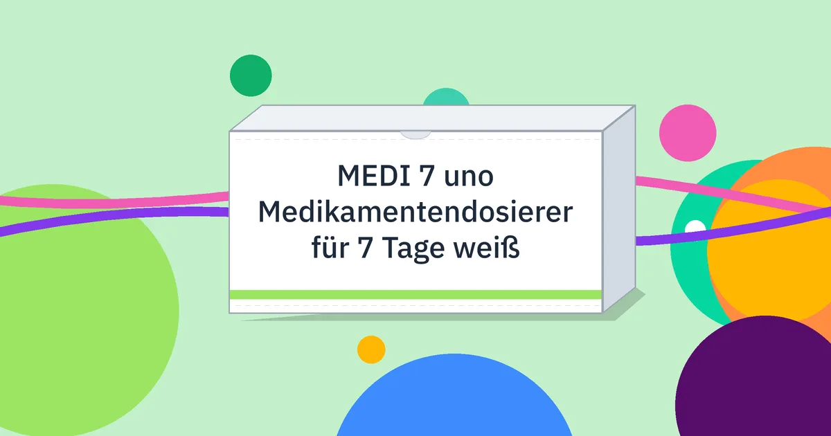 Symbolbild: Packung mit der Aufschrift MEDI 7 uno Medikamentendosierer für 7 Tage weiß (PZN 15254114) – Verfügbarkeit und Bezug in Apotheken in Frankfurt am Main