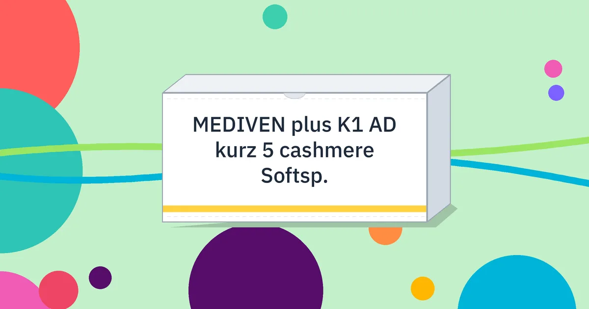 Symbolbild: Packung mit der Aufschrift MEDIVEN plus K1 AD kurz 5 cashmere Softsp. (PZN 15044061) – Verfügbarkeit und Bezug in Apotheken in Frankfurt am Main