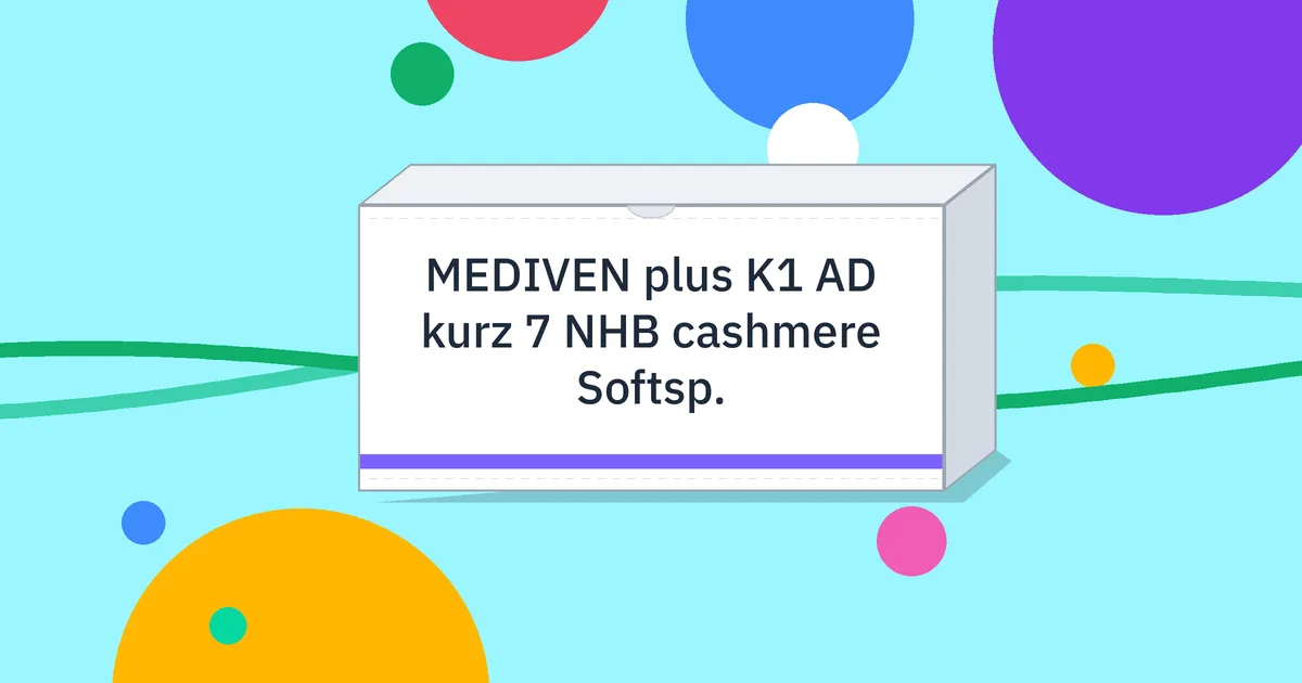 Symbolbild: Packung mit der Aufschrift MEDIVEN plus K1 AD kurz 7 NHB cashmere Softsp. (PZN 15897823) – Verfügbarkeit und Bezug in Apotheken in Frankfurt am Main