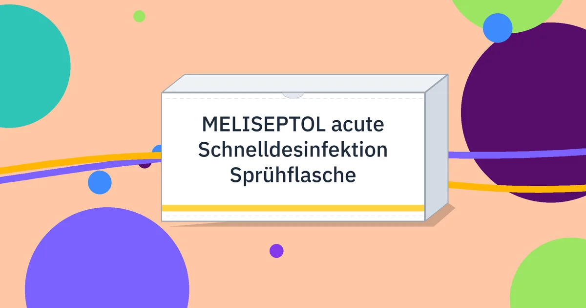 Symbolbild: Packung mit der Aufschrift MELISEPTOL acute Schnelldesinfektion Sprühflasche (PZN 16771076) – Verfügbarkeit und Bezug in Apotheken in Frankfurt am Main