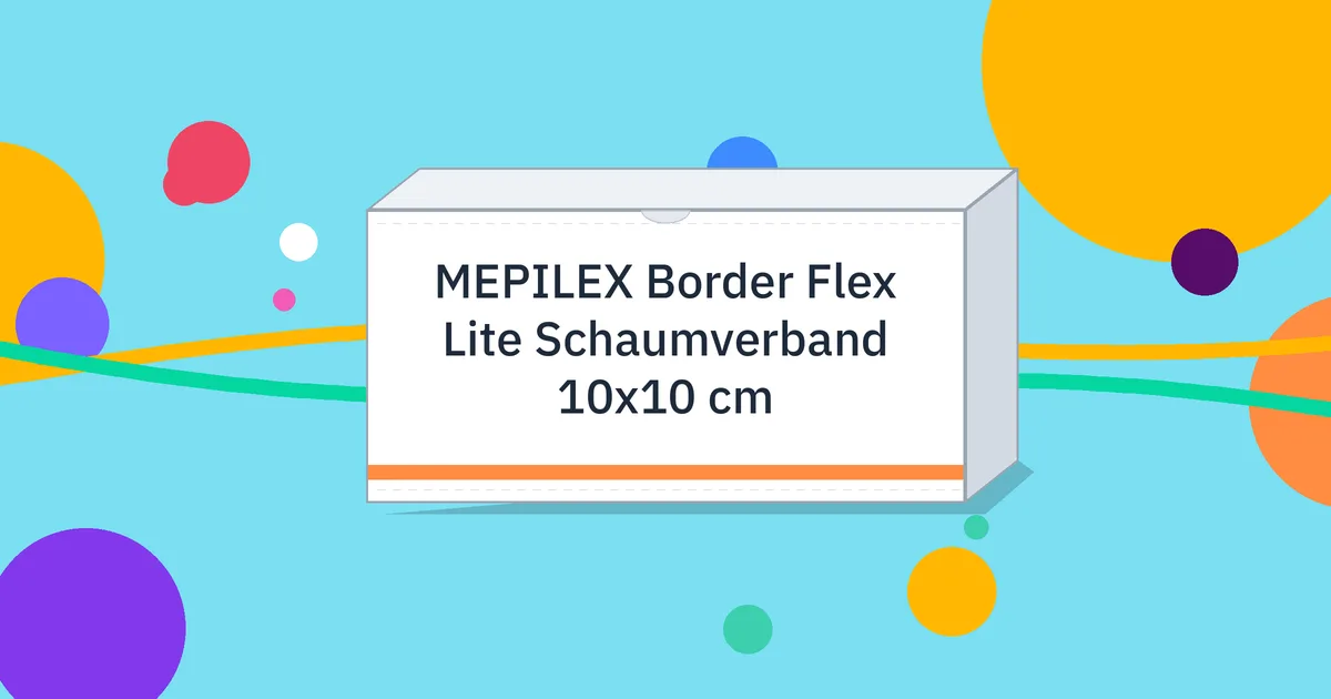 Symbolbild: Packung mit der Aufschrift MEPILEX Border Flex Lite Schaumverband 10x10 cm (PZN 19962090) – Verfügbarkeit und Bezug in Apotheken in Frankfurt am Main