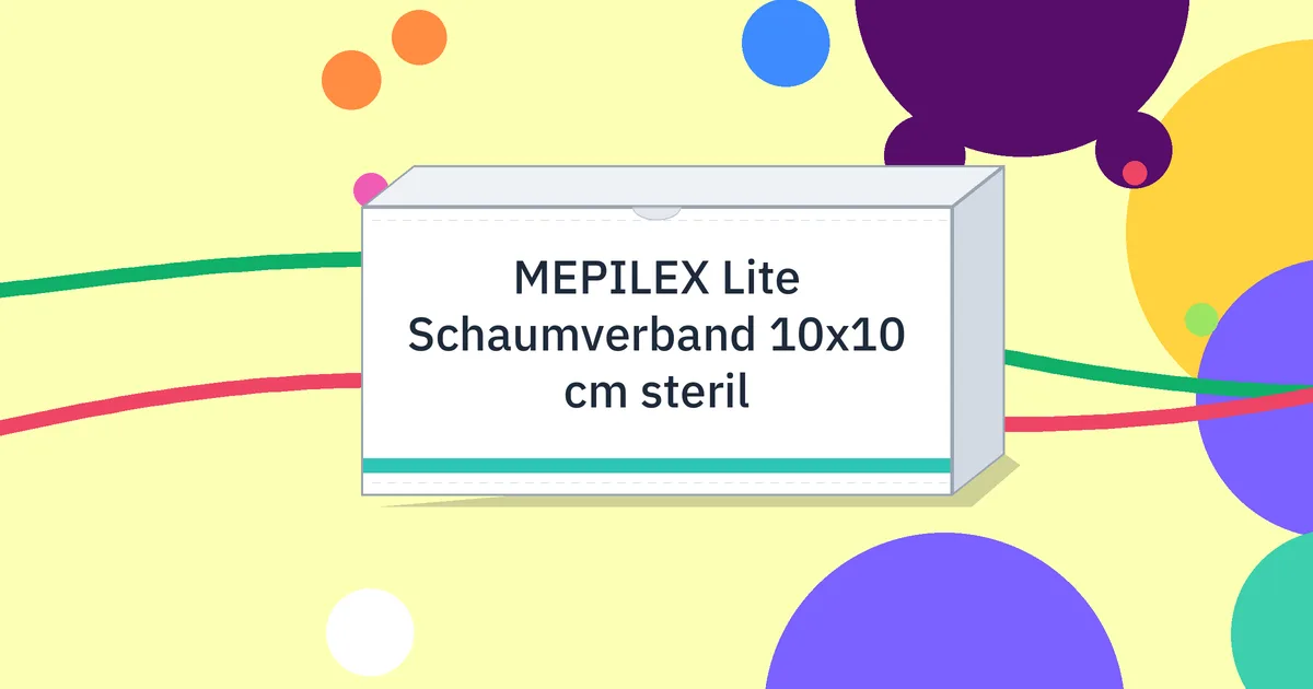 Symbolbild: Packung mit der Aufschrift MEPILEX Lite Schaumverband 10x10 cm steril (PZN 17307955) – Verfügbarkeit und Bezug in Apotheken in Frankfurt am Main