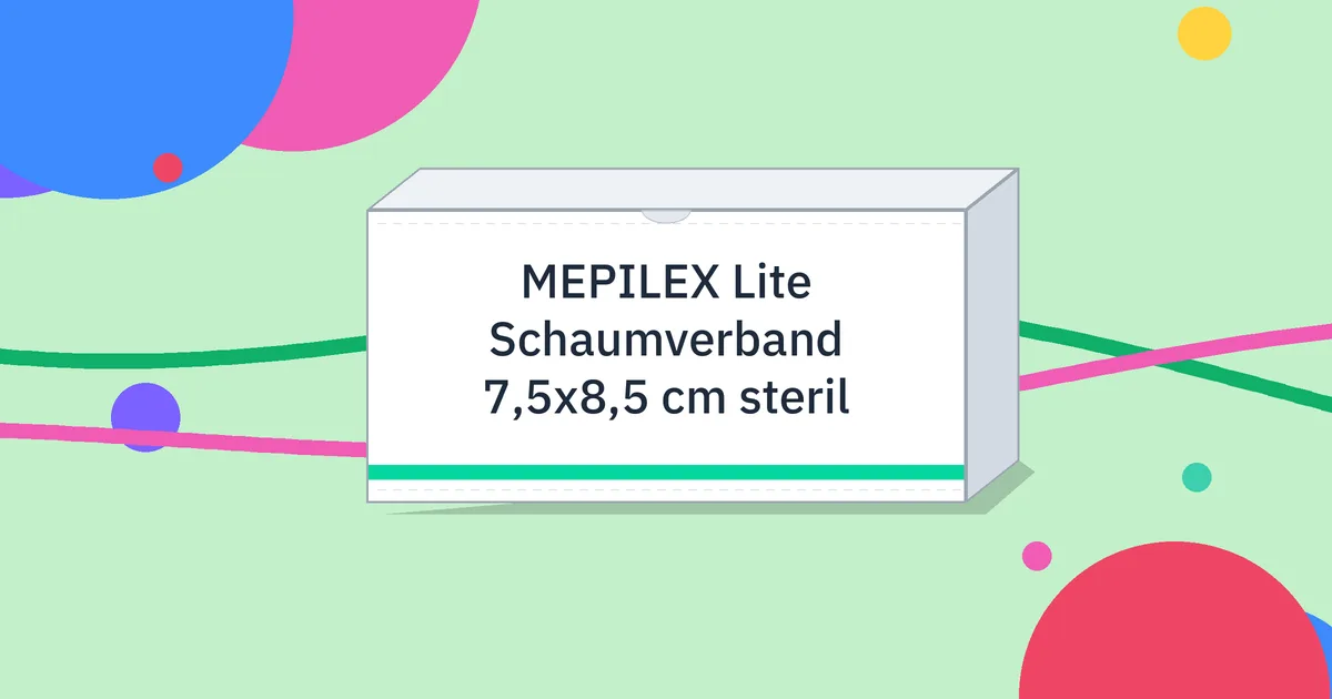 Symbolbild: Packung mit der Aufschrift MEPILEX Lite Schaumverband 7,5x8,5 cm steril (PZN 19702288) – Verfügbarkeit und Bezug in Apotheken in Frankfurt am Main