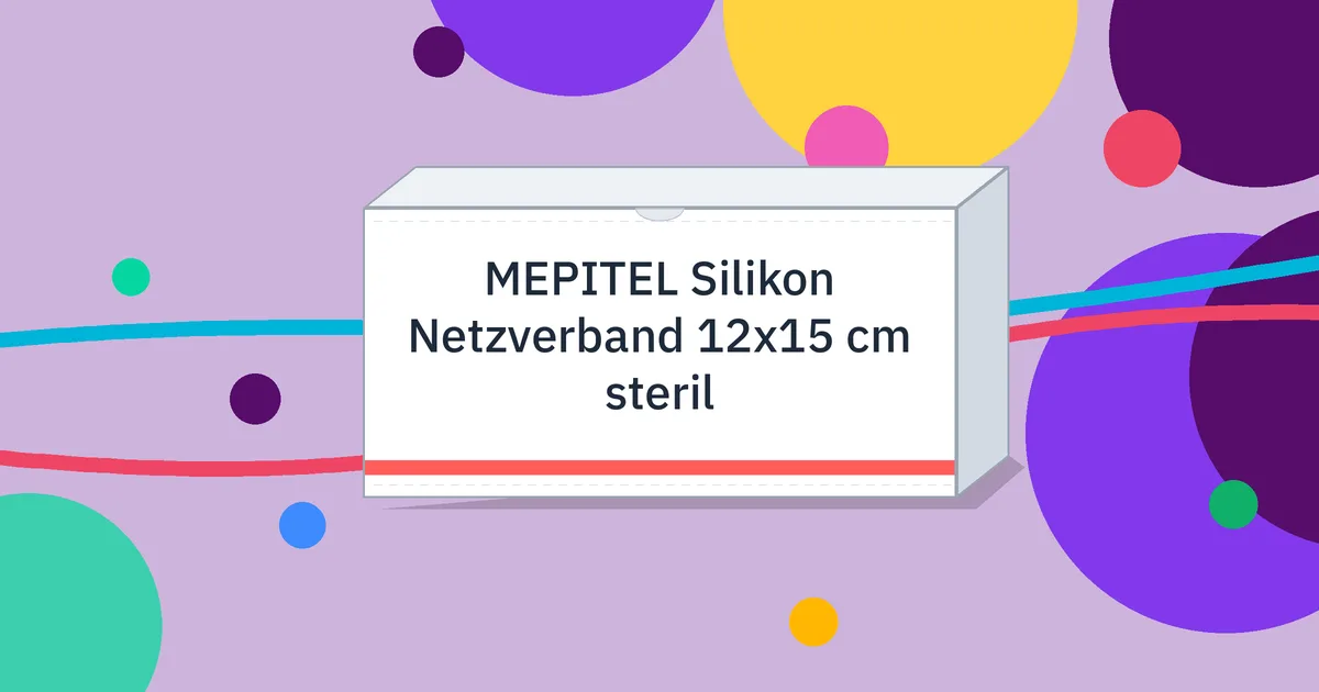 Symbolbild: Packung mit der Aufschrift MEPITEL Silikon Netzverband 12x15 cm steril (PZN 16227183) – Verfügbarkeit und Bezug in Apotheken in Frankfurt am Main