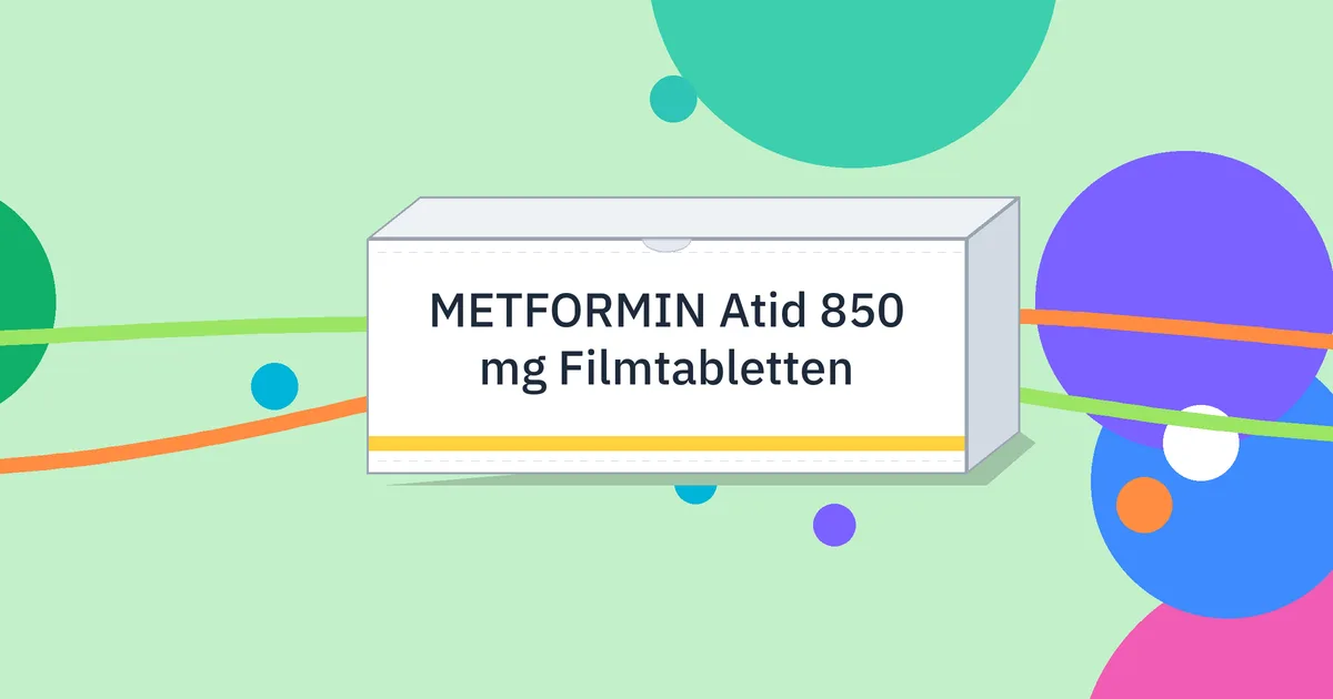 Symbolbild: Packung mit der Aufschrift METFORMIN Atid 850 mg Filmtabletten (PZN 05542237) – Verfügbarkeit und Bezug in Apotheken in Frankfurt am Main