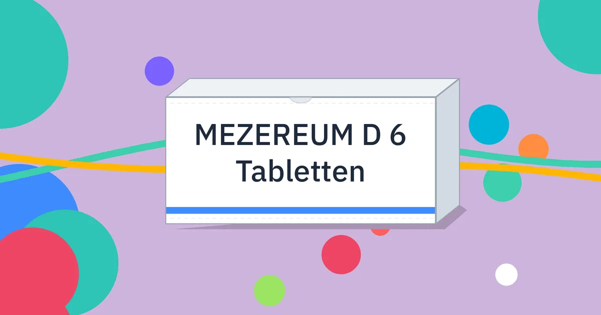 Symbolbild: Packung mit der Aufschrift MEZEREUM D 6 Tabletten (PZN 02124427) – Verfügbarkeit und Bezug in Apotheken in Frankfurt am Main