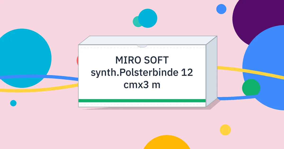 Symbolbild: Packung mit der Aufschrift MIRO SOFT synth.Polsterbinde 12 cmx3 m (PZN 19888436) – Verfügbarkeit und Bezug in Apotheken in Frankfurt am Main