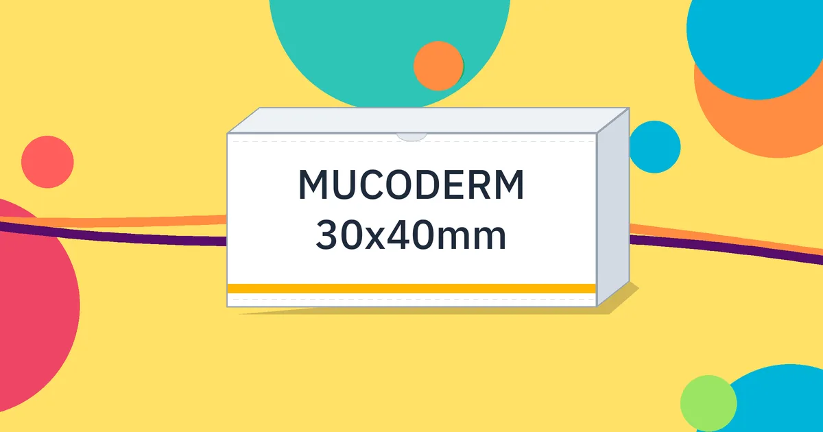 Symbolbild: Packung mit der Aufschrift MUCODERM 30x40mm (PZN 08854339) – Verfügbarkeit und Bezug in Apotheken in Frankfurt am Main