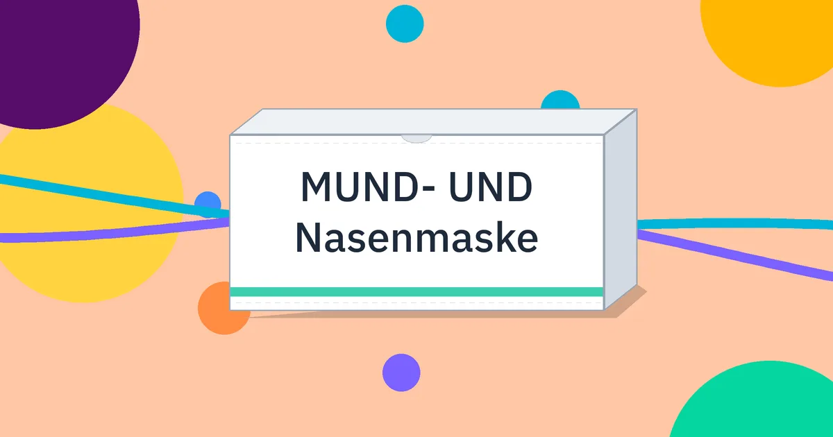 Symbolbild: Packung mit der Aufschrift MUND- UND Nasenmaske (PZN 16757024) – Verfügbarkeit und Bezug in Apotheken in Frankfurt am Main