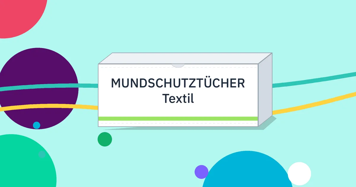 Symbolbild: Packung mit der Aufschrift MUNDSCHUTZTÜCHER Textil (PZN 01723350) – Verfügbarkeit und Bezug in Apotheken in Frankfurt am Main