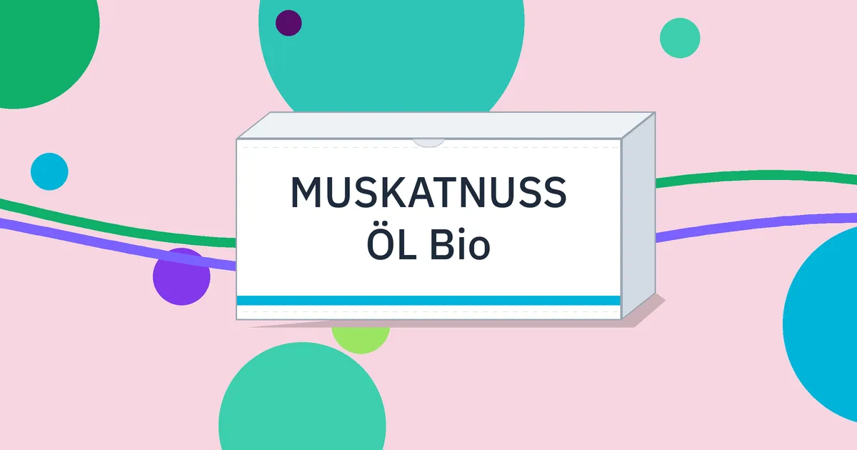 Symbolbild: Packung mit der Aufschrift MUSKATNUSS ÖL Bio (PZN 06161827) – Verfügbarkeit und Bezug in Apotheken in Frankfurt am Main