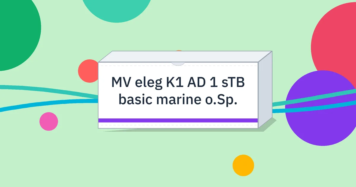 Symbolbild: Packung mit der Aufschrift MV eleg K1 AD 1 sTB basic marine o.Sp. (PZN 14583910) – Verfügbarkeit und Bezug in Apotheken in Frankfurt am Main