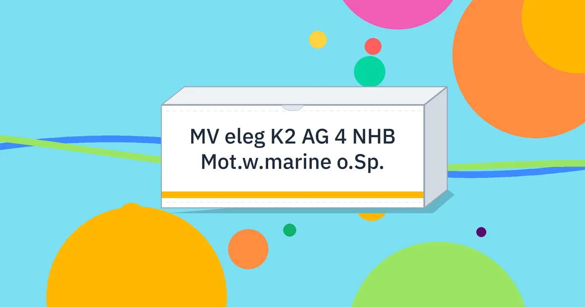 Symbolbild: Packung mit der Aufschrift MV eleg K2 AG 4 NHB Mot.w.marine o.Sp. (PZN 15727512) – Verfügbarkeit und Bezug in Apotheken in Frankfurt am Main