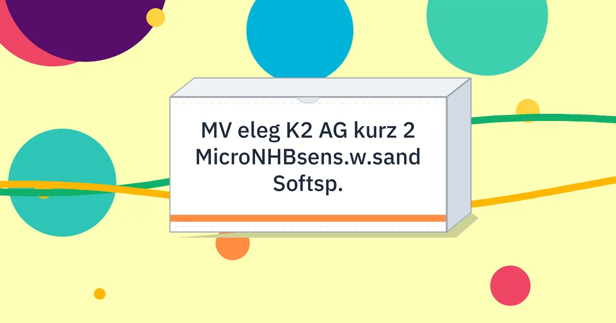 Symbolbild: Packung mit der Aufschrift MV eleg K2 AG kurz 2 MicroNHBsens.w.sand Softsp. (PZN 18927654) – Verfügbarkeit und Bezug in Apotheken in Frankfurt am Main