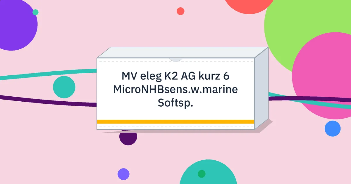 Symbolbild: Packung mit der Aufschrift MV eleg K2 AG kurz 6 MicroNHBsens.w.marine Softsp. (PZN 15711936) – Verfügbarkeit und Bezug in Apotheken in Frankfurt am Main