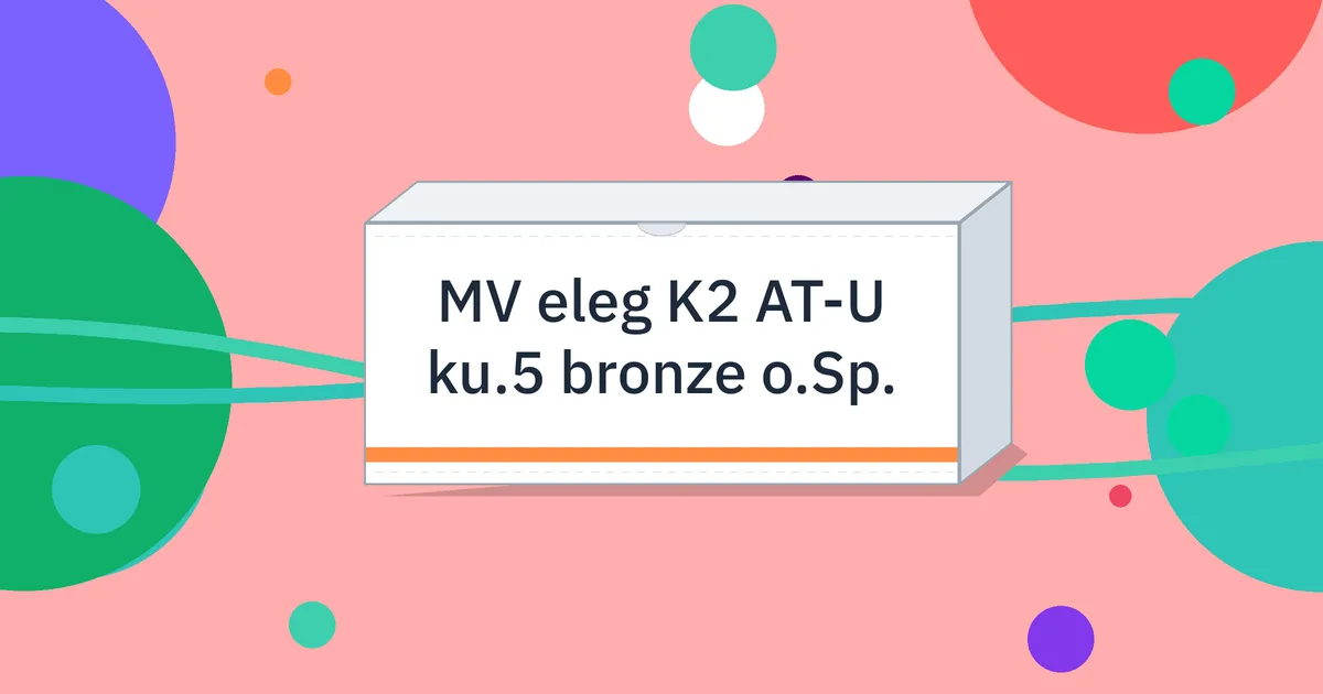 Symbolbild: Packung mit der Aufschrift MV eleg K2 AT-U ku.5 bronze o.Sp. (PZN 15289153) – Verfügbarkeit und Bezug in Apotheken in Frankfurt am Main