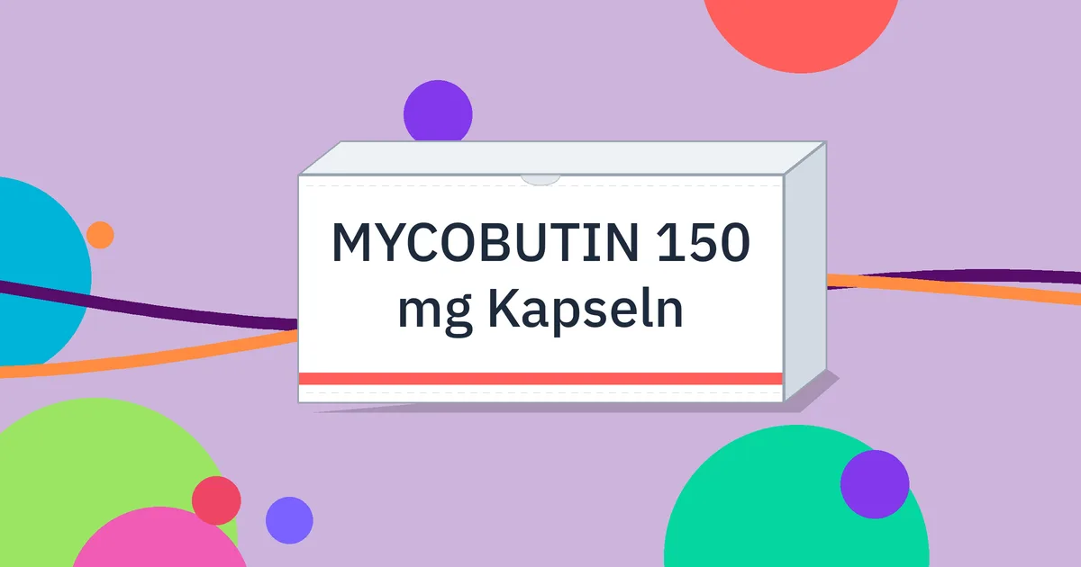 Symbolbild: Packung mit der Aufschrift MYCOBUTIN 150 mg Kapseln (PZN 09711719) – Verfügbarkeit und Bezug in Apotheken in Frankfurt am Main