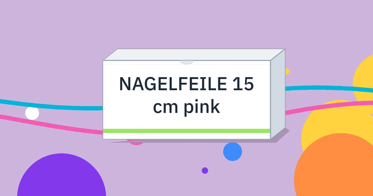 Symbolbild: Packung mit der Aufschrift NAGELFEILE 15 cm pink (PZN 01516326) – Verfügbarkeit und Bezug in Apotheken in Frankfurt am Main