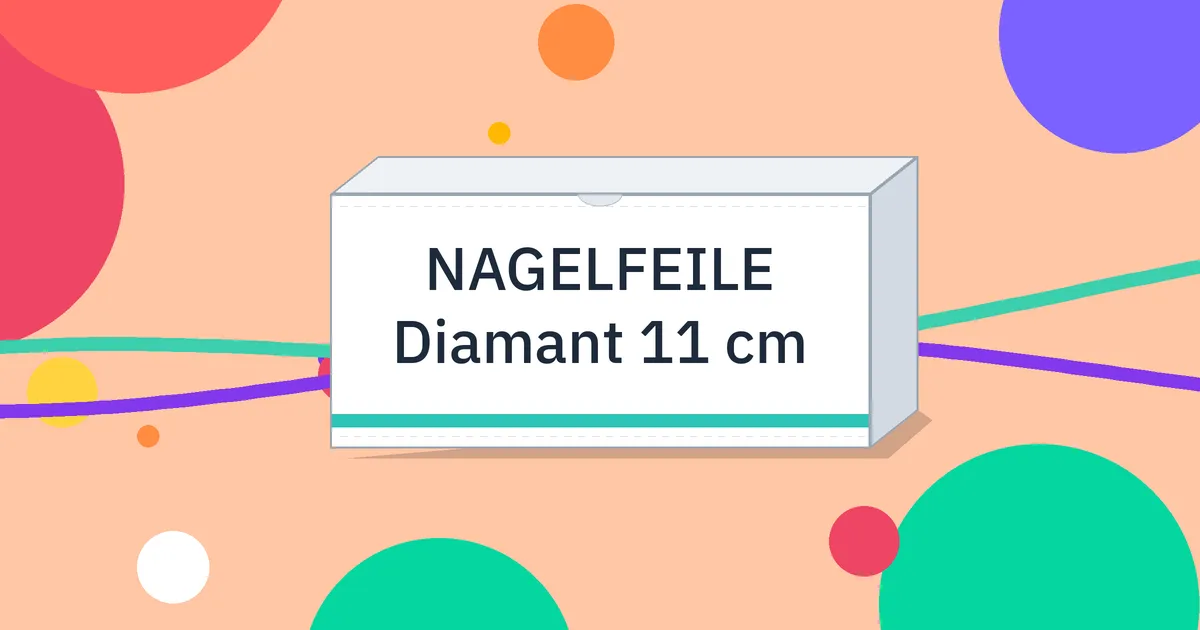 Symbolbild: Packung mit der Aufschrift NAGELFEILE Diamant 11 cm (PZN 01732857) – Verfügbarkeit und Bezug in Apotheken in Frankfurt am Main
