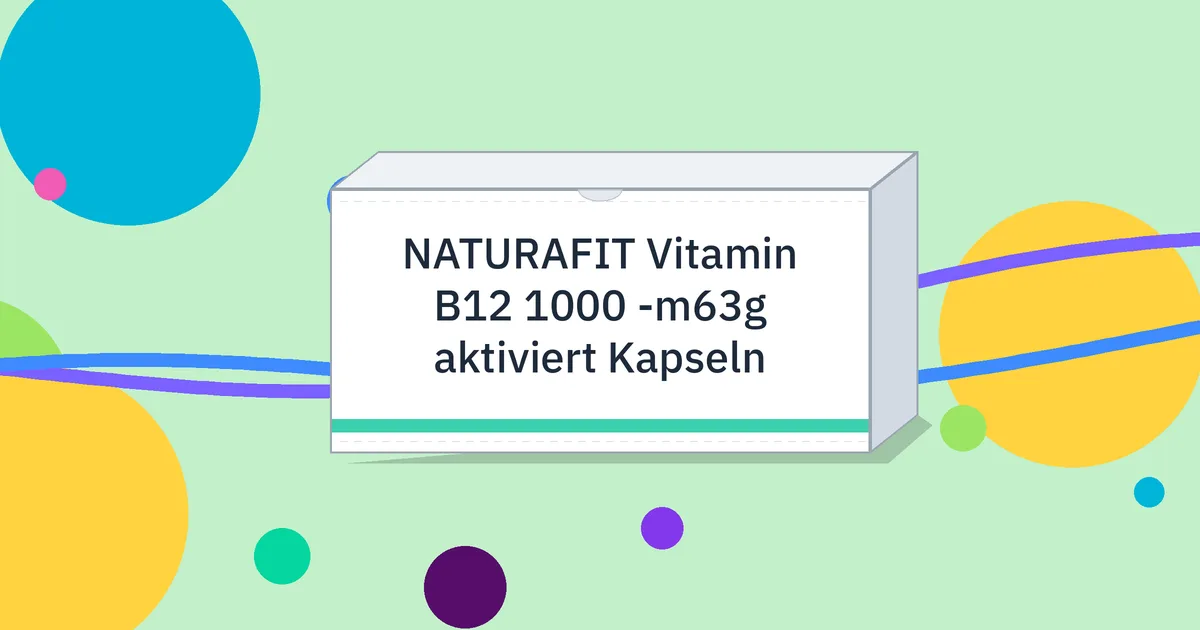 Symbolbild: Packung mit der Aufschrift NATURAFIT Vitamin B12 1000 -m63g aktiviert Kapseln (PZN 16864300) – Verfügbarkeit und Bezug in Apotheken in Frankfurt am Main