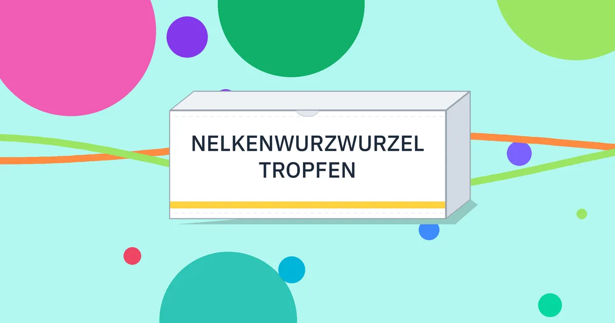 Symbolbild: Packung mit der Aufschrift NELKENWURZWURZEL TROPFEN (PZN 14282663) – Verfügbarkeit und Bezug in Apotheken in Frankfurt am Main