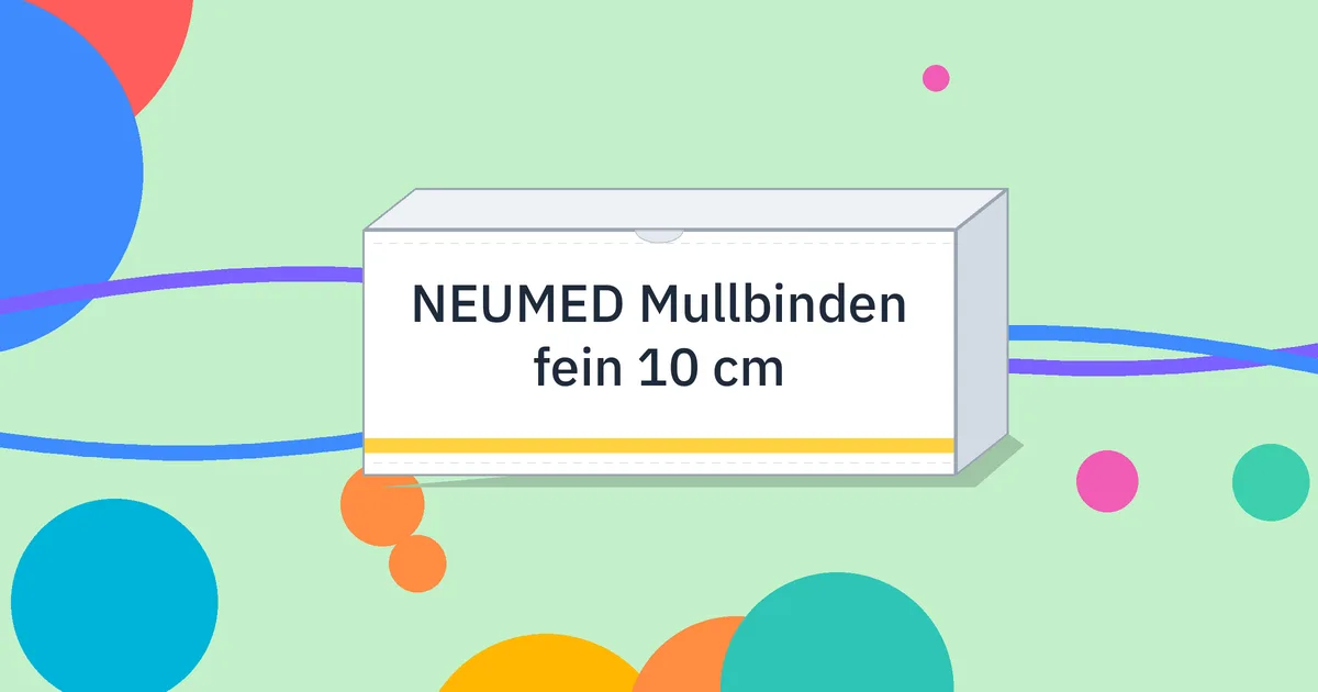 Symbolbild: Packung mit der Aufschrift NEUMED Mullbinden fein 10 cm (PZN 00803093) – Verfügbarkeit und Bezug in Apotheken in Frankfurt am Main