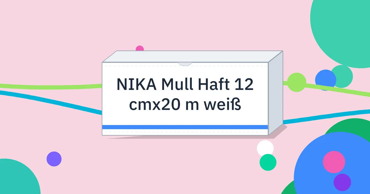 Symbolbild: Packung mit der Aufschrift NIKA Mull Haft 12 cmx20 m weiß (PZN 10320295) – Verfügbarkeit und Bezug in Apotheken in Frankfurt am Main