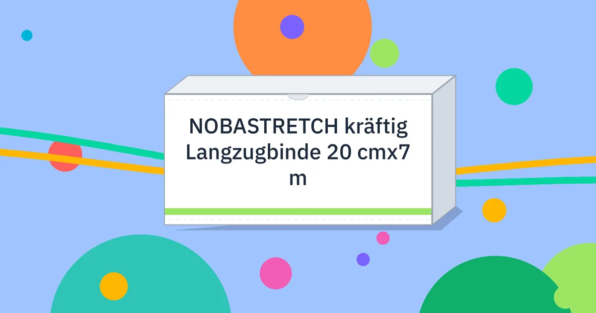 Symbolbild: Packung mit der Aufschrift NOBASTRETCH kräftig Langzugbinde 20 cmx7 m (PZN 00787885) – Verfügbarkeit und Bezug in Apotheken in Frankfurt am Main