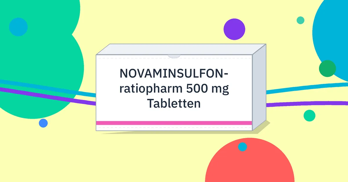 Symbolbild: Packung mit der Aufschrift NOVAMINSULFON-ratiopharm 500 mg Tabletten (PZN 01384563) – Verfügbarkeit und Bezug in Apotheken in Frankfurt am Main