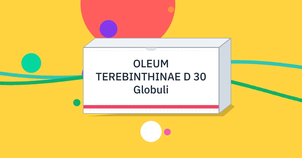 Symbolbild: Packung mit der Aufschrift OLEUM TEREBINTHINAE D 30 Globuli (PZN 07458707) – Verfügbarkeit und Bezug in Apotheken in Frankfurt am Main