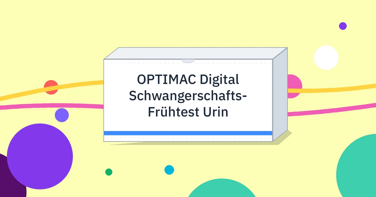 Symbolbild: Packung mit der Aufschrift OPTIMAC Digital Schwangerschafts-Frühtest Urin (PZN 19145480) – Verfügbarkeit und Bezug in Apotheken in Frankfurt am Main