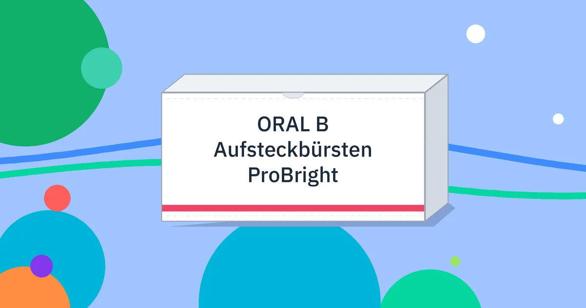 Symbolbild: Packung mit der Aufschrift ORAL B Aufsteckbürsten ProBright (PZN 04890769) – Verfügbarkeit und Bezug in Apotheken in Frankfurt am Main