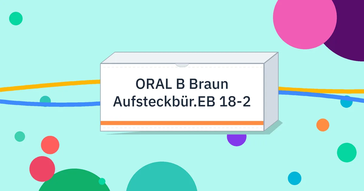 Symbolbild: Packung mit der Aufschrift ORAL B Braun Aufsteckbür.EB 18-2 (PZN 03165865) – Verfügbarkeit und Bezug in Apotheken in Frankfurt am Main