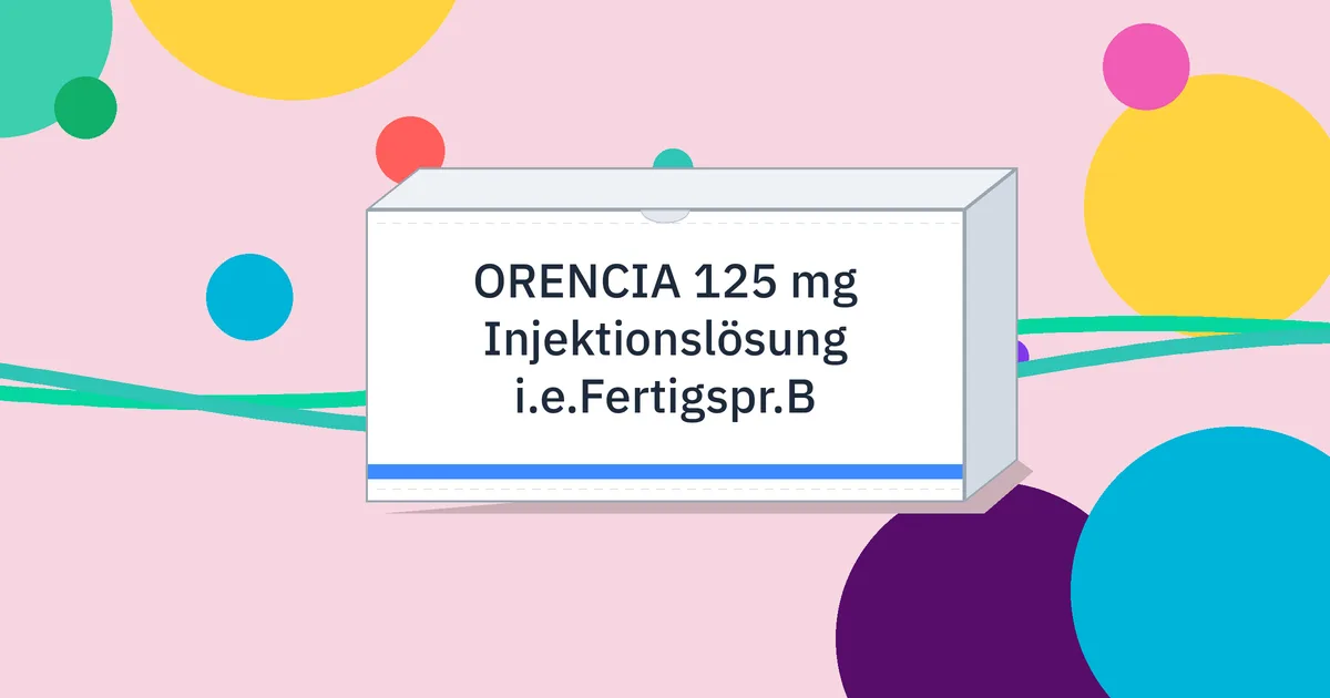 Symbolbild: Packung mit der Aufschrift ORENCIA 125 mg Injektionslösung i.e.Fertigspr.B (PZN 13867137) – Verfügbarkeit und Bezug in Apotheken in Frankfurt am Main