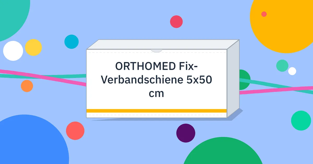 Symbolbild: Packung mit der Aufschrift ORTHOMED Fix-Verbandschiene 5x50 cm (PZN 11516847) – Verfügbarkeit und Bezug in Apotheken in Frankfurt am Main
