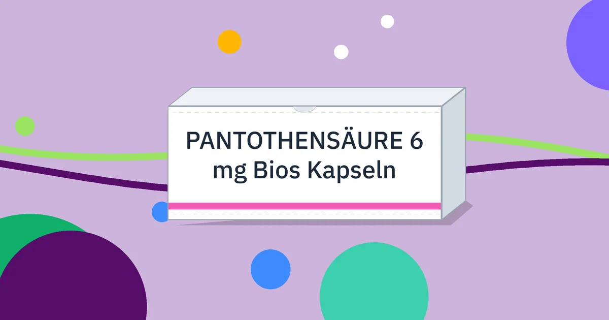 Symbolbild: Packung mit der Aufschrift PANTOTHENSÄURE 6 mg Bios Kapseln (PZN 00966955) – Verfügbarkeit und Bezug in Apotheken in Frankfurt am Main