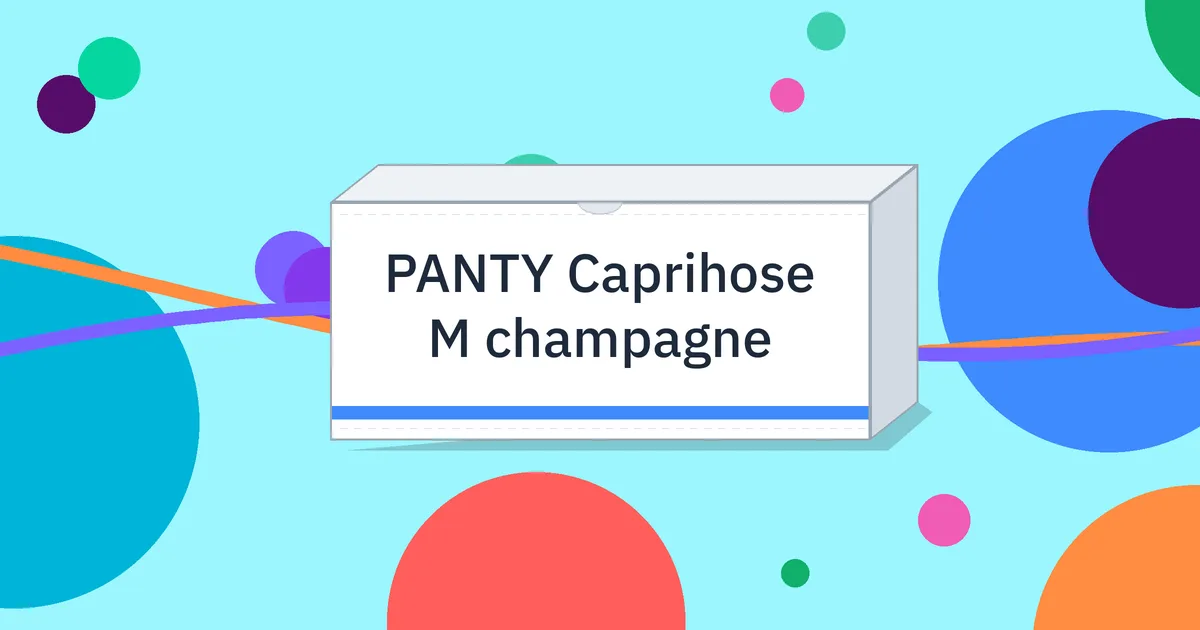 Symbolbild: Packung mit der Aufschrift PANTY Caprihose M champagne (PZN 16191522) – Verfügbarkeit und Bezug in Apotheken in Frankfurt am Main