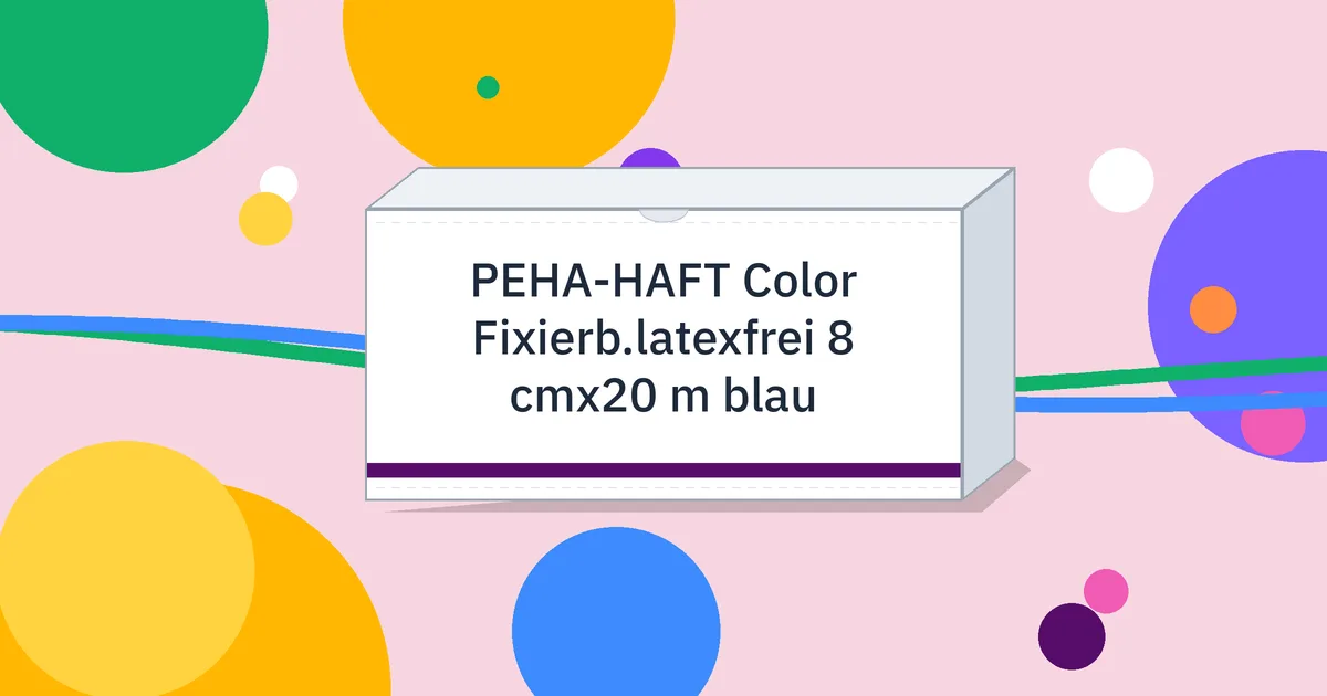 Symbolbild: Packung mit der Aufschrift PEHA-HAFT Color Fixierb.latexfrei 8 cmx20 m blau (PZN 18716532) – Verfügbarkeit und Bezug in Apotheken in Frankfurt am Main