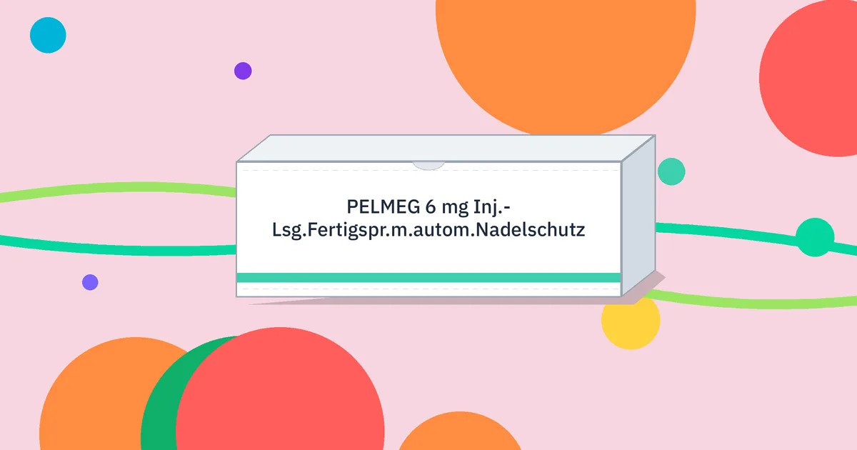 Symbolbild: Packung mit der Aufschrift PELMEG 6 mg Inj.-Lsg.Fertigspr.m.autom.Nadelschutz (PZN 16131891) – Verfügbarkeit und Bezug in Apotheken in Frankfurt am Main