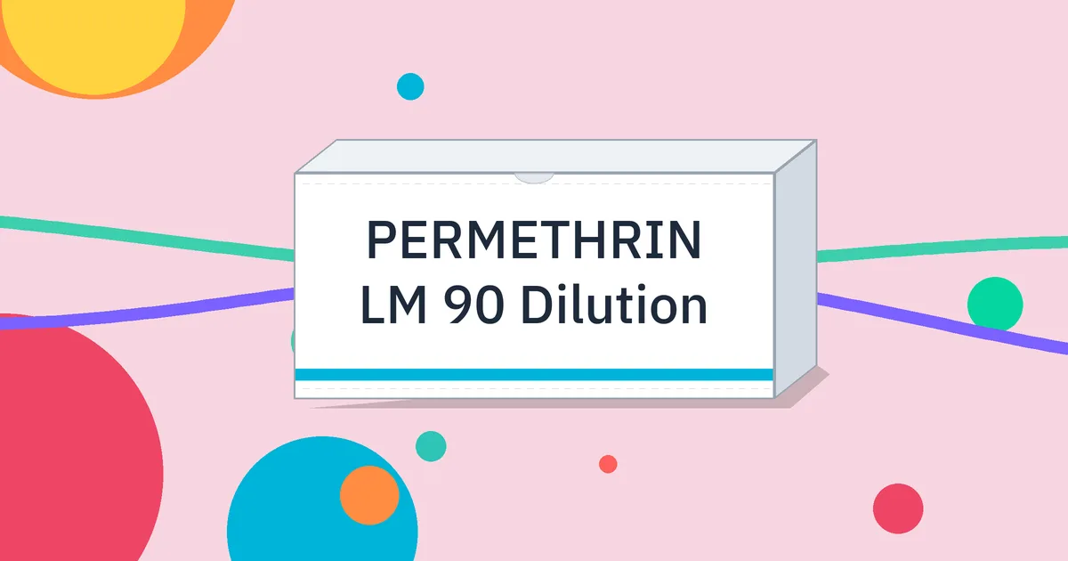 Symbolbild: Packung mit der Aufschrift PERMETHRIN LM 90 Dilution (PZN 13635869) – Verfügbarkeit und Bezug in Apotheken in Frankfurt am Main