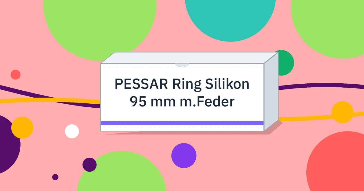 Symbolbild: Packung mit der Aufschrift PESSAR Ring Silikon 95 mm m.Feder (PZN 01734431) – Verfügbarkeit und Bezug in Apotheken in Frankfurt am Main