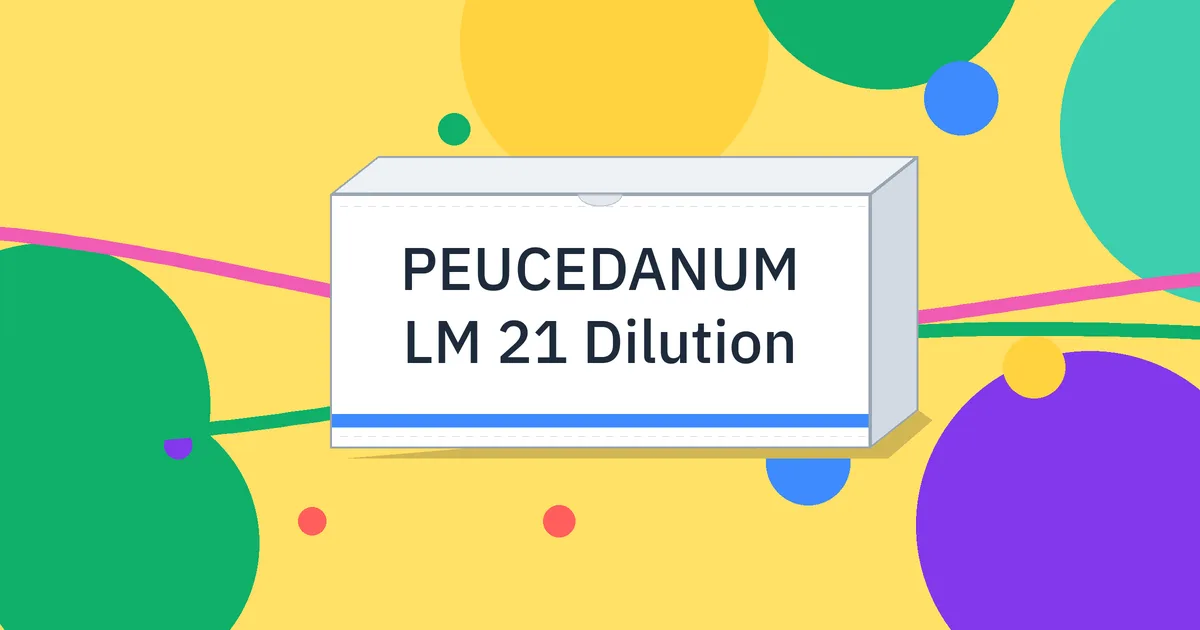 Symbolbild: Packung mit der Aufschrift PEUCEDANUM LM 21 Dilution (PZN 13636596) – Verfügbarkeit und Bezug in Apotheken in Frankfurt am Main