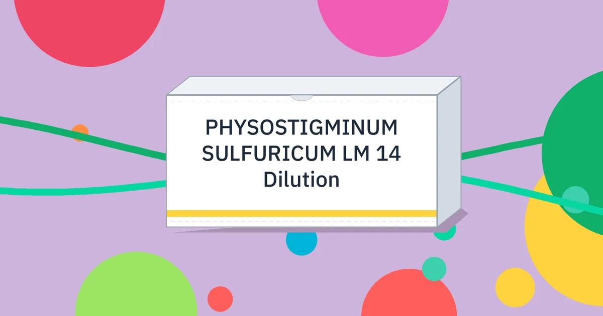 Symbolbild: Packung mit der Aufschrift PHYSOSTIGMINUM SULFURICUM LM 14 Dilution (PZN 13640215) – Verfügbarkeit und Bezug in Apotheken in Frankfurt am Main